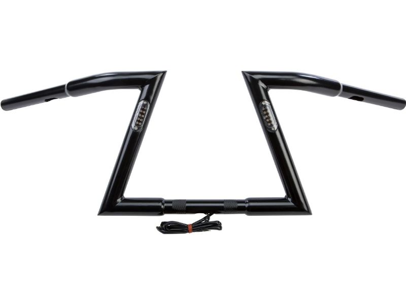 MATTE BLACK Z BARS 10" RISE W/LED TURNSIGNALS